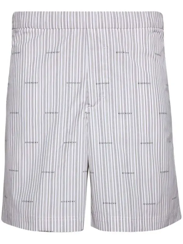 Givenchy Striped Logo Shorts - White