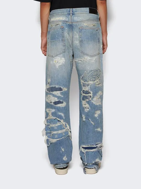 Amiri Repaired Straight Jean - Blue