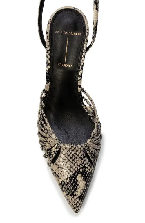 BLACK SUEDE STUDIO Grazia 50 Ankle Strap Pumps - Peyote Snake