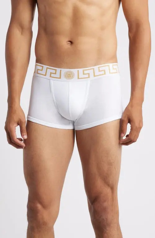 Versace Grecca Band Boxer Briefs - White Greek Gold