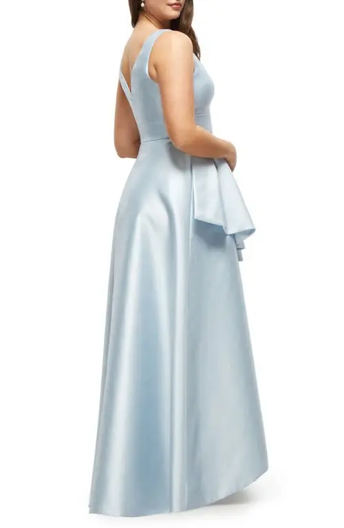 Alfred Sung Beaded Flower High-low Gown