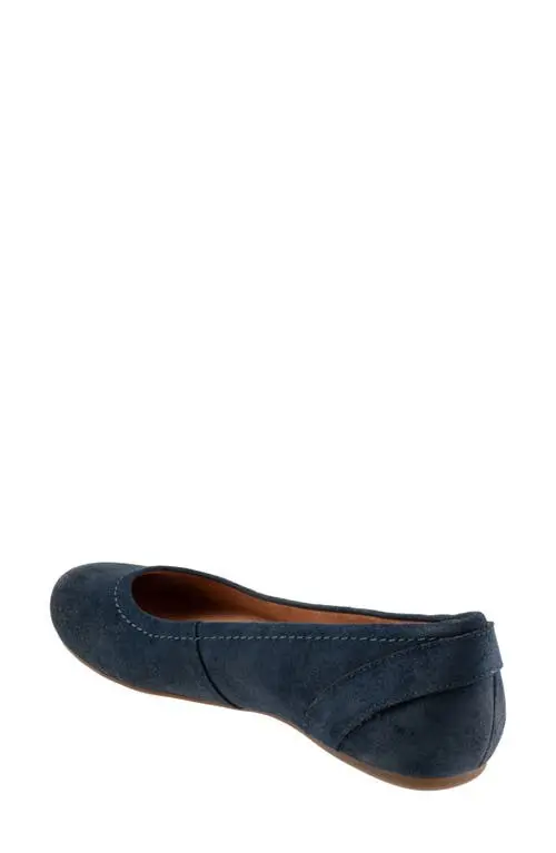 Softwalk Sydney Flat - Navy Suede