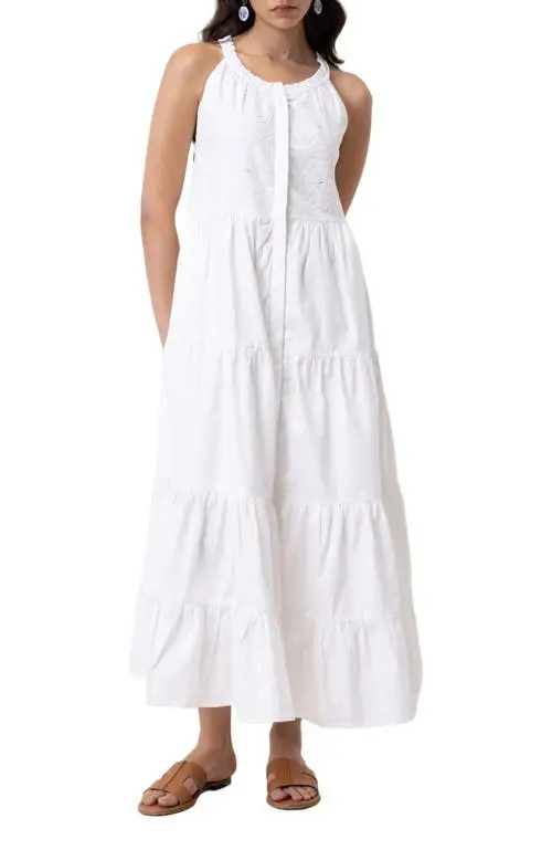 REISTOR Embroidered Tiered Maxi Dress