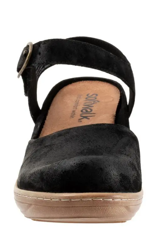 Softwalk Mabelle Platform Clog - Black Suede