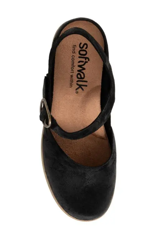 Softwalk Mabelle Platform Clog - Black Suede