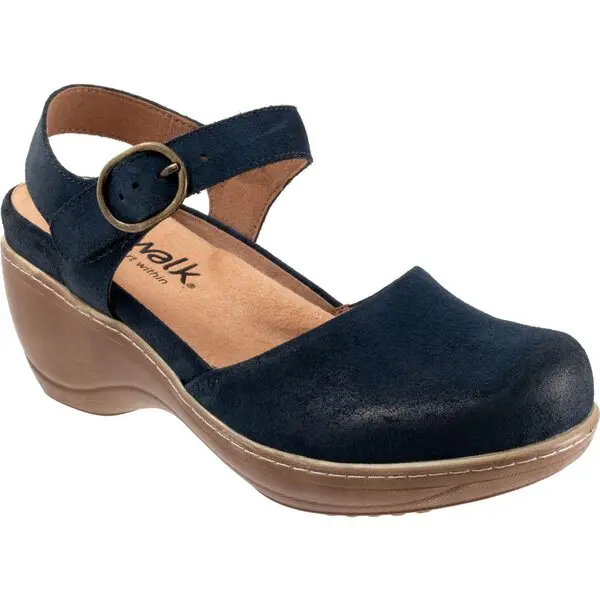 Softwalk Mabelle Platform Clog - Navy Suede