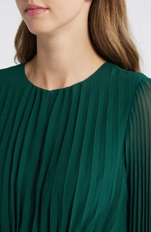 Sam Edelman Tie Belt Plissé Minidress - Hunter