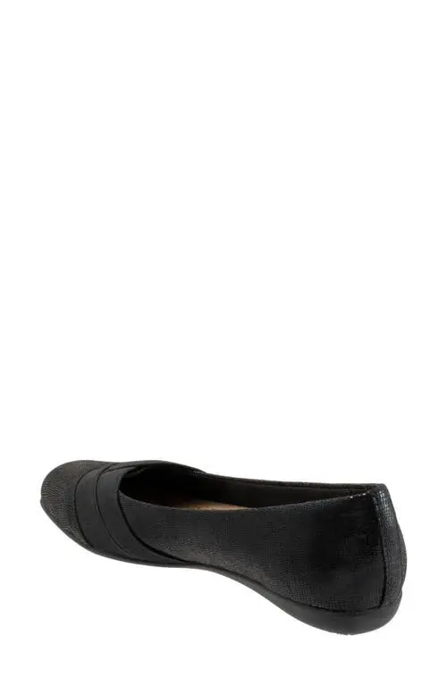 Trotters Stella Flat - Black Lizard