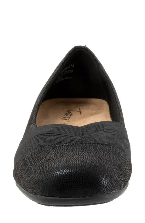 Trotters Stella Flat - Black Lizard
