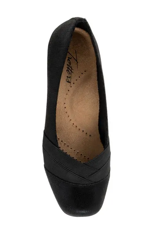 Trotters Stella Flat - Black Lizard