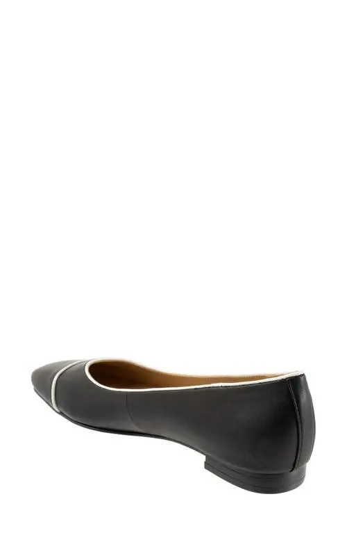 Trotters Harbor Cap Toe Flat - Black/white