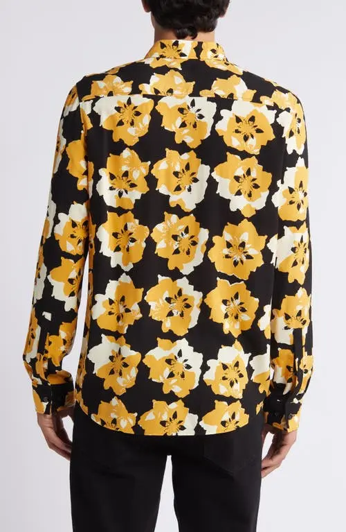 Hugo Emero Floral Button-up Shirt - Gold