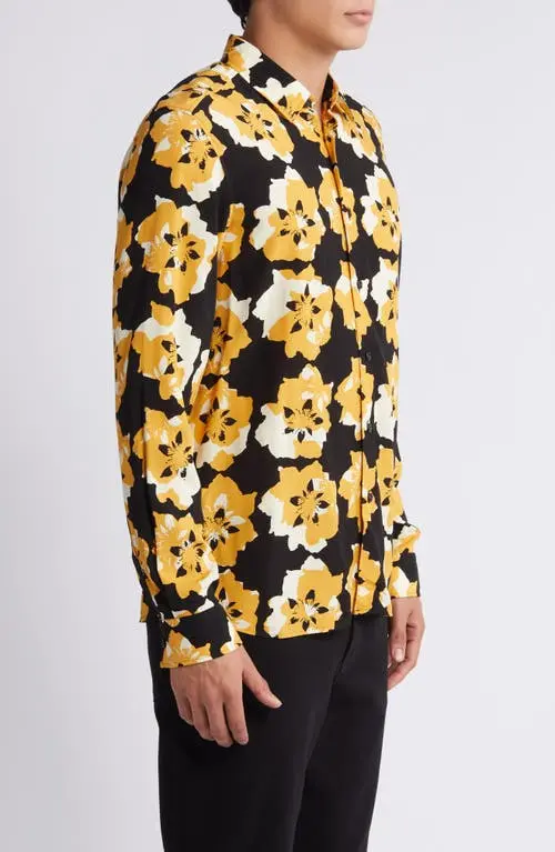Hugo Emero Floral Button-up Shirt - Gold