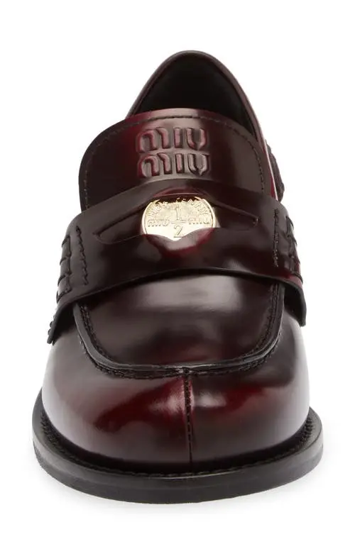 Miu Miu Leather Penny Loafer