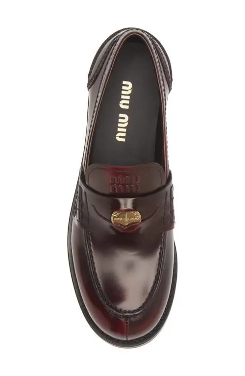 Miu Miu Leather Penny Loafer