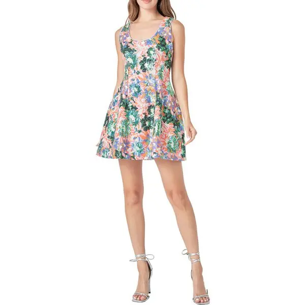 Endless Rose Floral Sequin Mini Dress