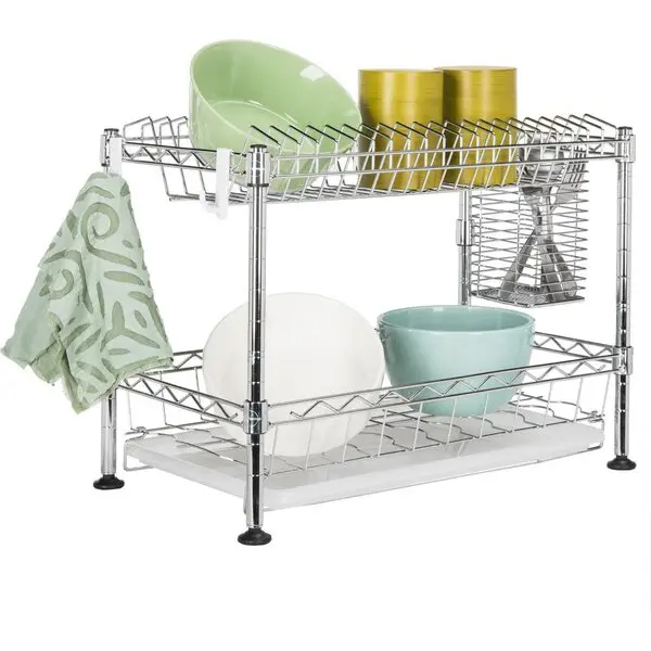 JONATHAN Y Brooklyn 24" Adjustable Dish Rack - Chrome