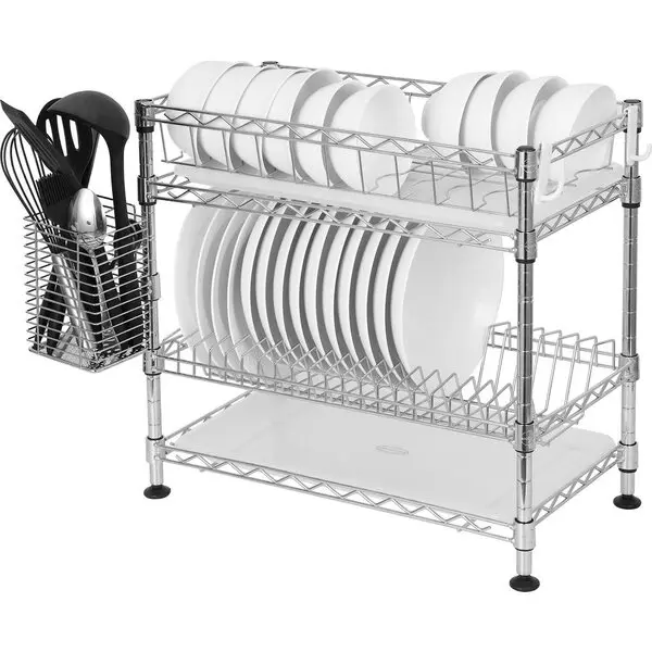 JONATHAN Y Brooklyn 24" Adjustable Dish Rack - Chrome