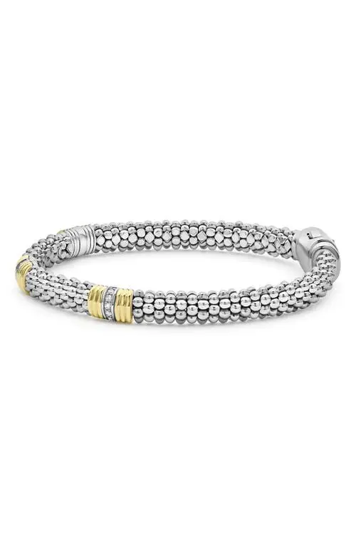Lagos Signature Caviar Diamond Station Bracelet