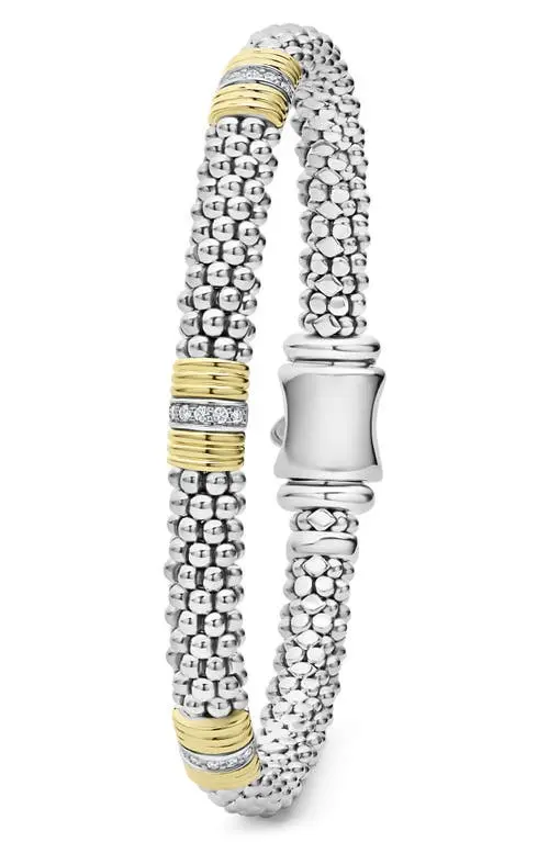 Lagos Signature Caviar Diamond Station Bracelet