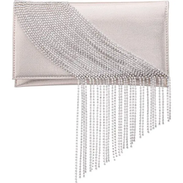 Nina Carma Fringe Clutch - Platino