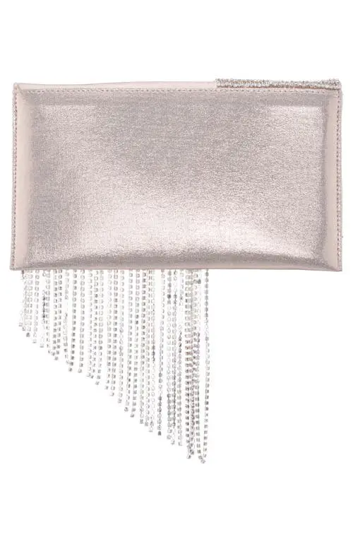 Nina Carma Fringe Clutch - Platino