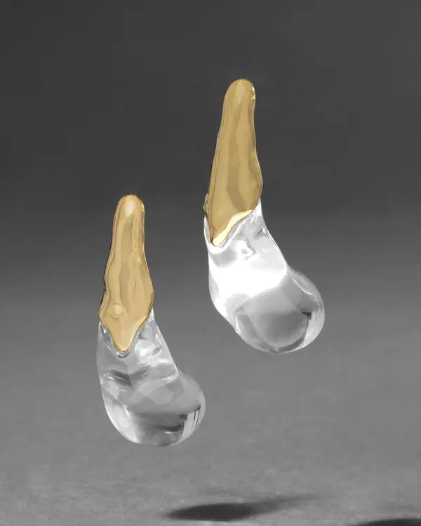 Alexis Bittar Liquid Lucite Arched Post Earrings - Clear