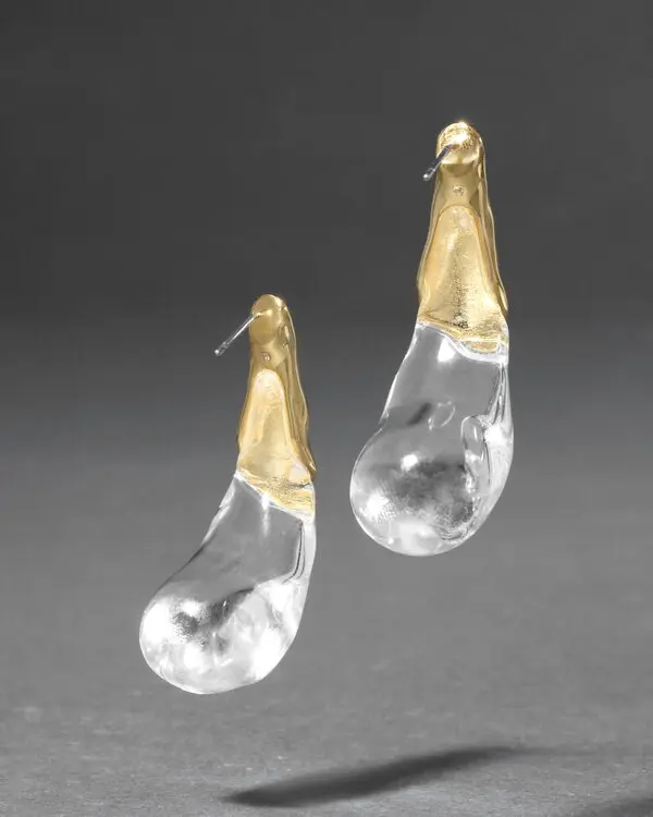 Alexis Bittar Liquid Lucite Arched Post Earrings - Clear