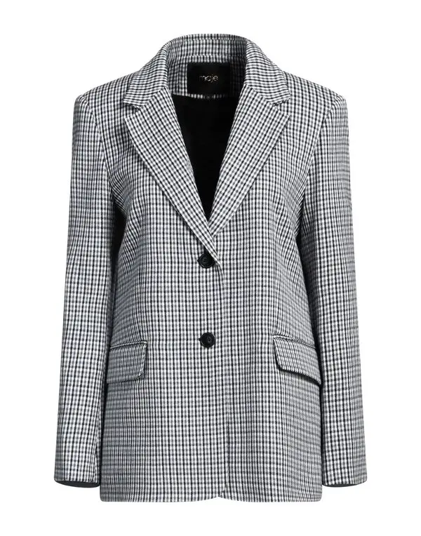 Maje Single-breasted Flannel Blazer - White