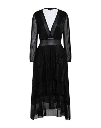 Maje Metallic Lightweight Knit Asymmetric Midi Dress