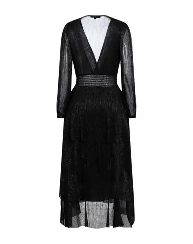 Maje Metallic Lightweight Knit Asymmetric Midi Dress