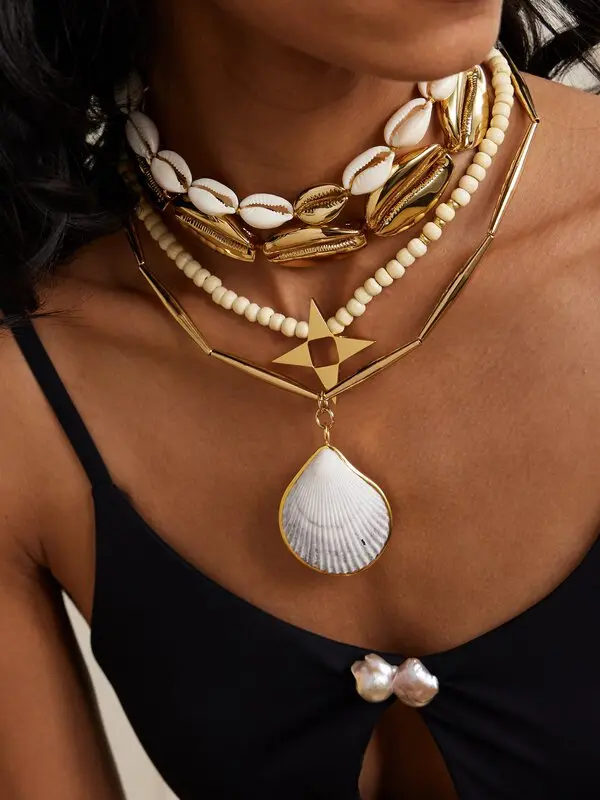 Tohum Design Gold-plated Shell Necklace