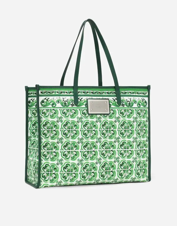 Dolce & Gabbana Large Majolica Canvas Shopper - Print