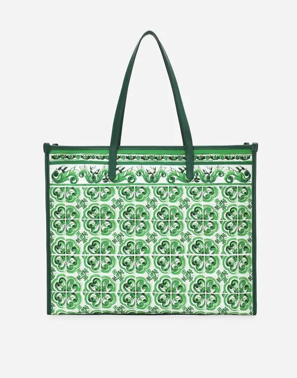 Dolce & Gabbana Large Majolica Canvas Shopper - Print