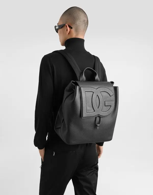 Dolce & Gabbana Deerskin Logo Backpack - Black