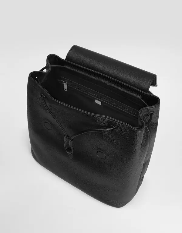 Dolce & Gabbana Deerskin Logo Backpack - Black