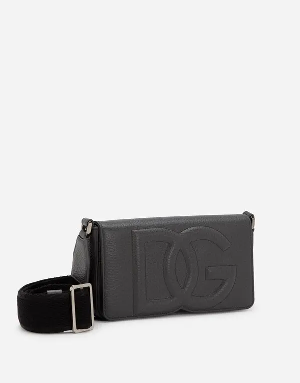 Dolce & Gabbana Deerskin Mini Bag With Logo - Grey