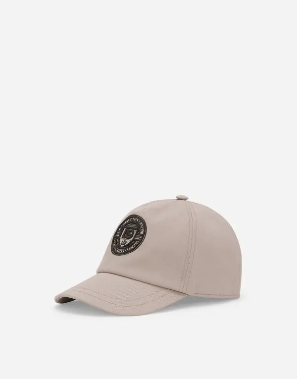 Dolce & Gabbana Gabardine Baseball Cap With Dg Logo - Beige