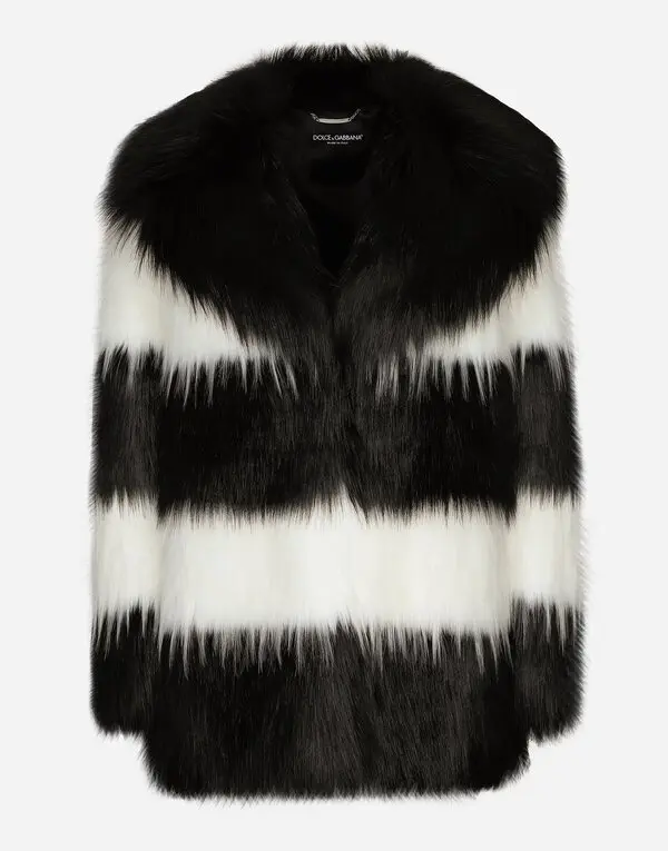 Dolce & Gabbana Faux Fur Jacket - Multicolor