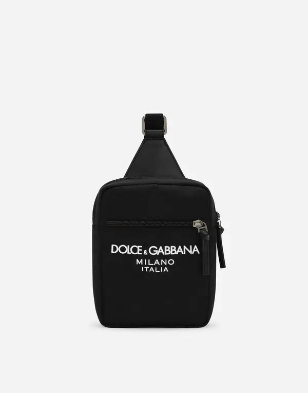 Dolce & Gabbana Nylon Belt Bag With Logo - Black