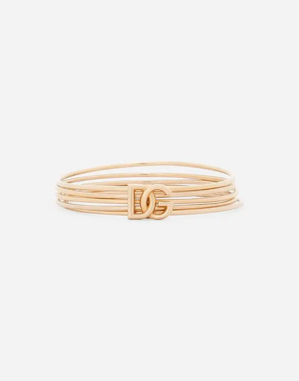 Dolce & Gabbana Multi-hoop Bangle With Logo - Gold