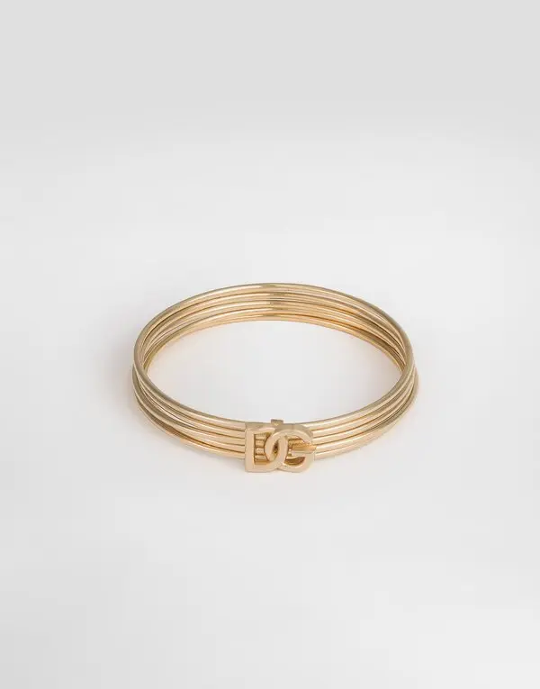 Dolce & Gabbana Multi-hoop Bangle With Logo - Gold