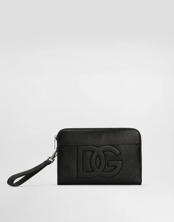 Dolce & Gabbana Deerskin Logo Pouch - Black