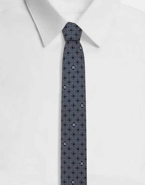 Dolce & Gabbana Silk Martini Tie With Dg Logo - Print