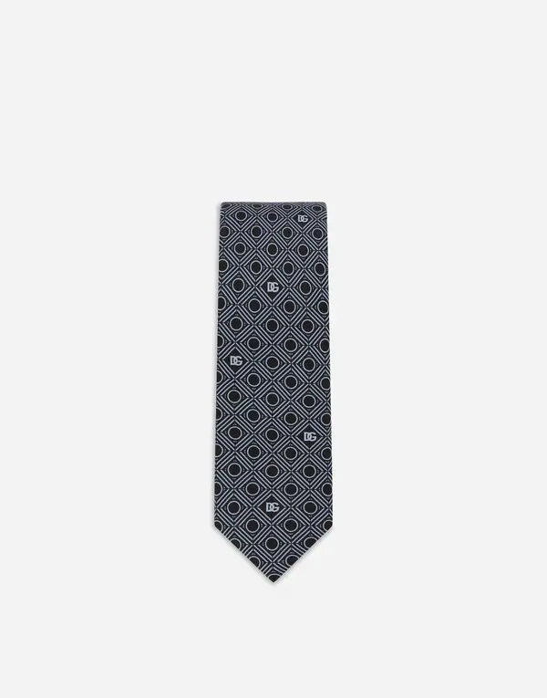 Dolce & Gabbana Silk Martini Tie With Dg Logo - Print