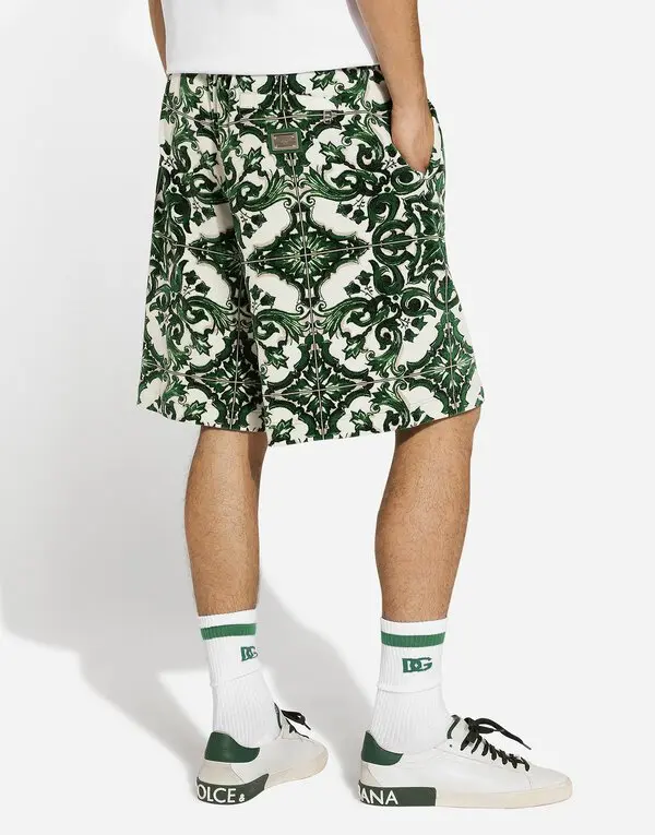 Dolce & Gabbana Majolica Chenille Jogging Shorts - Print