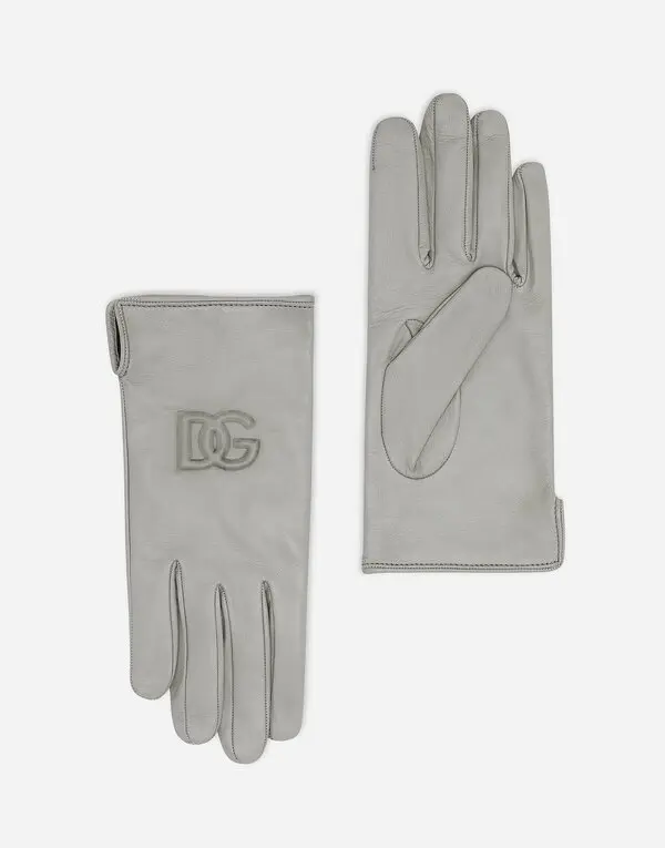 Dolce & Gabbana Leather Gloves - White