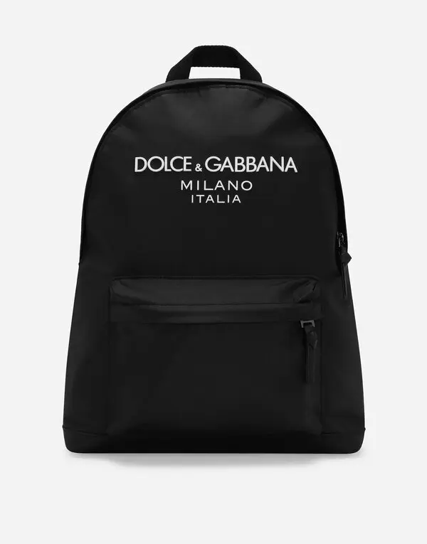 Dolce & Gabbana Nylon Backpack With Logo - Black