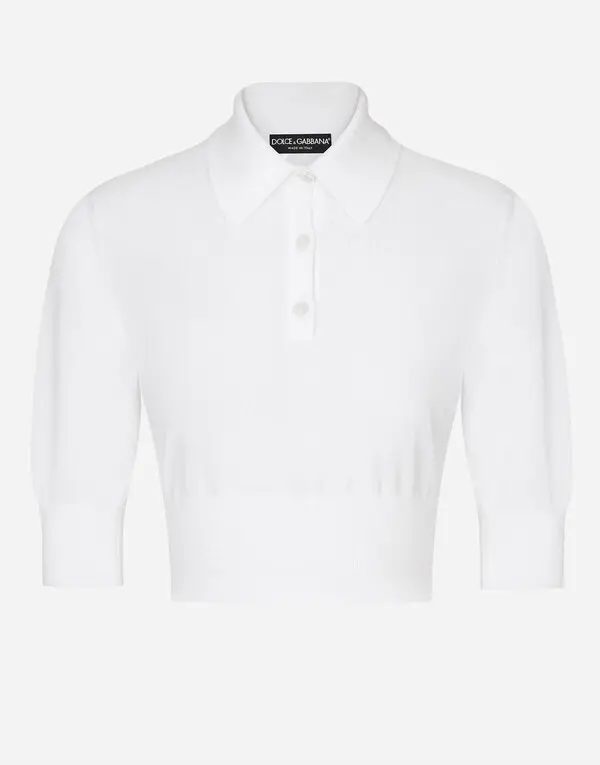 Dolce & Gabbana Cotton And Silk Cropped Polo-shirt