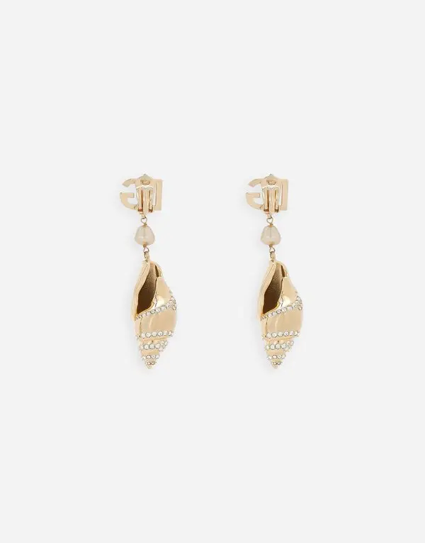 Dolce & Gabbana Rhinestone Shell Earrings